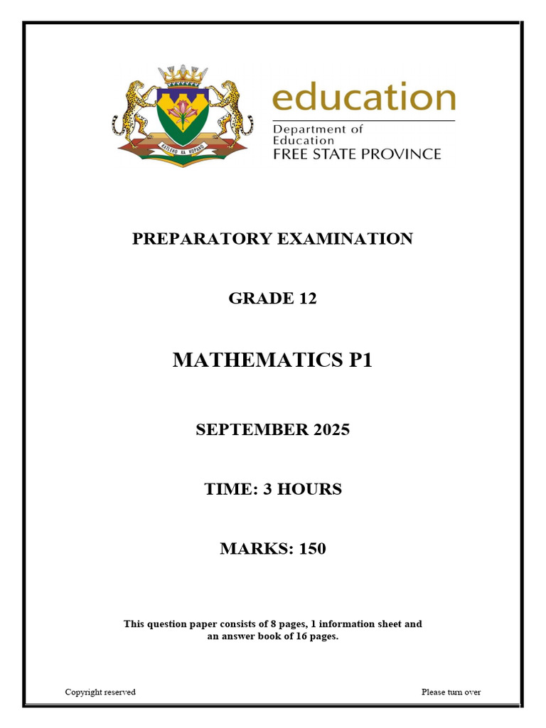 Grade 12 Mathematics P1 Exam Sept 2025 | PDF | Interest | Mathematics