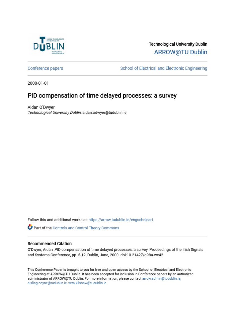 PID Compensation for Time Delays Survey | PDF | Control Theory ...