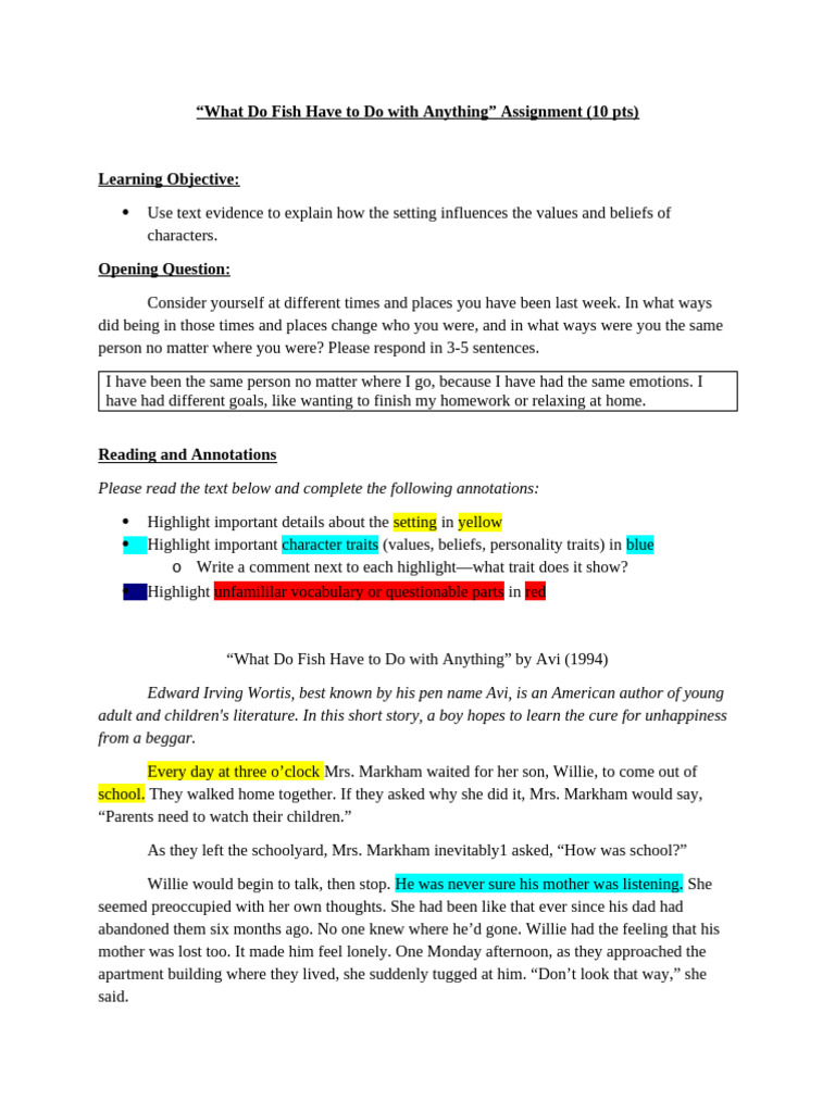 6 What Do Fish Have To Do With Anything | PDF