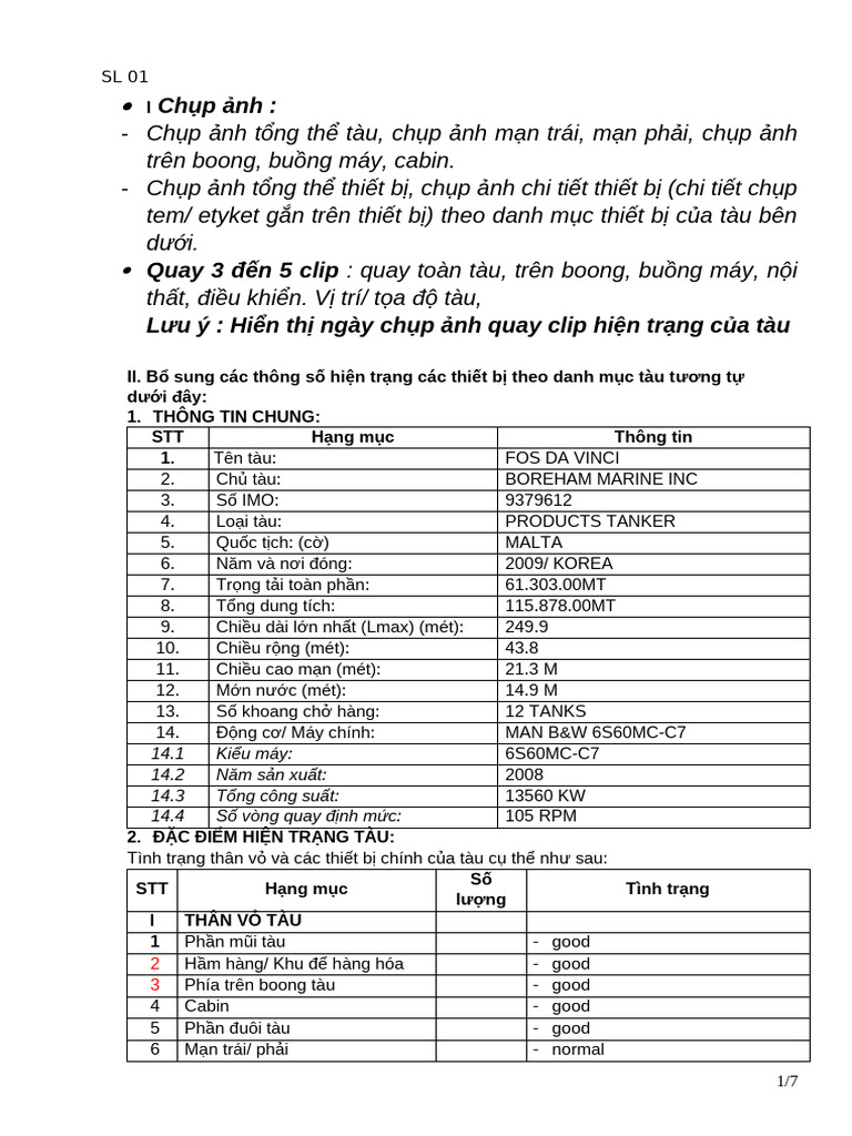 Danh Muc Thiet Bi Tau Dau, Hoa Chat - FOS DA VINIC.1 | PDF