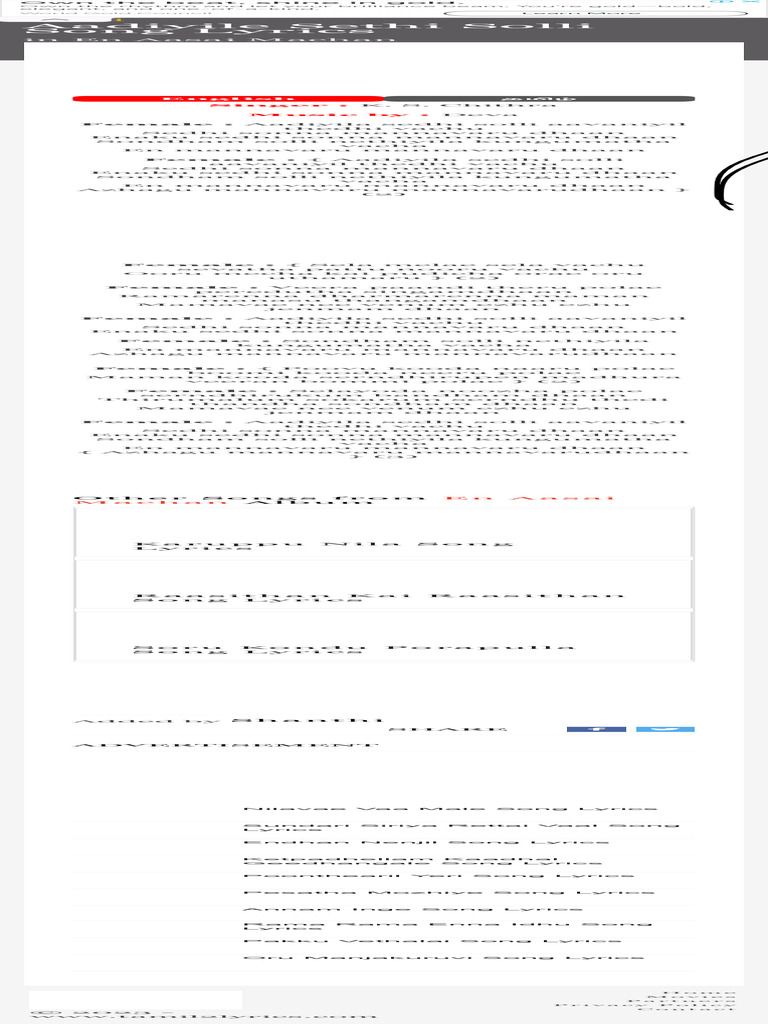 Aadiyile Sethi Solli Song Lyrics | PDF