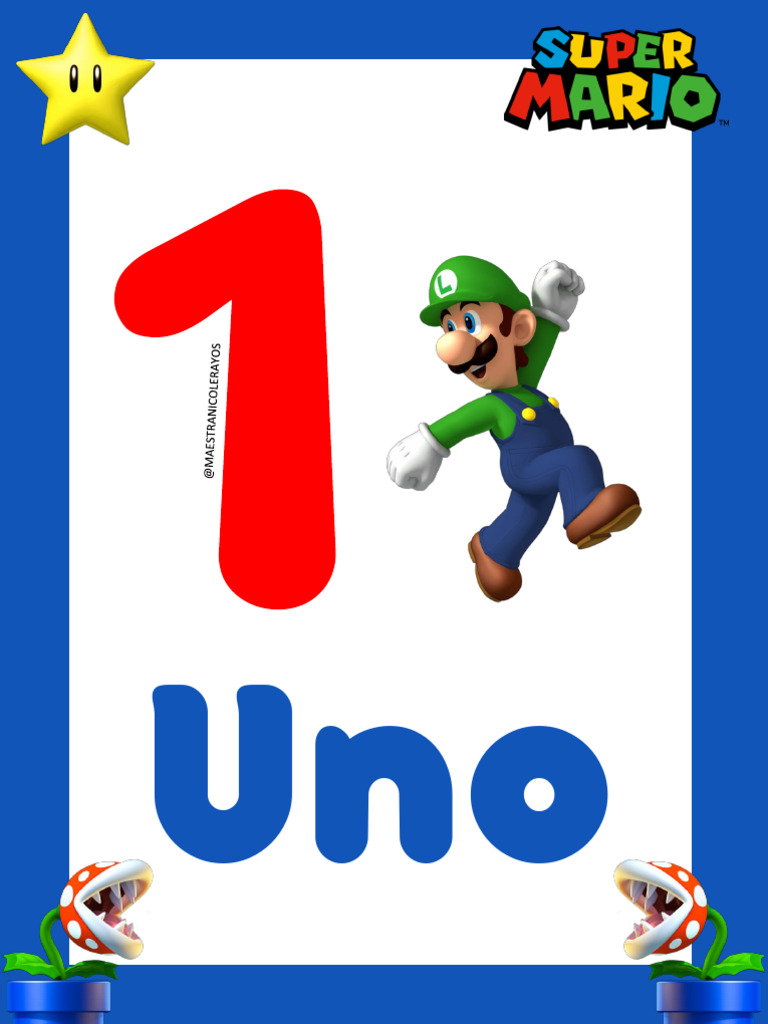 Números Del 1 Al 10 - Mario Bros | PDF