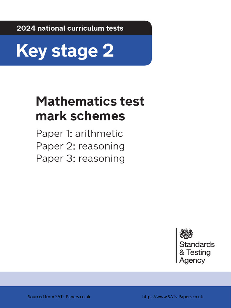 Ks2 Mathematics 2024 Marking Scheme | PDF | Multiplication | Decimal