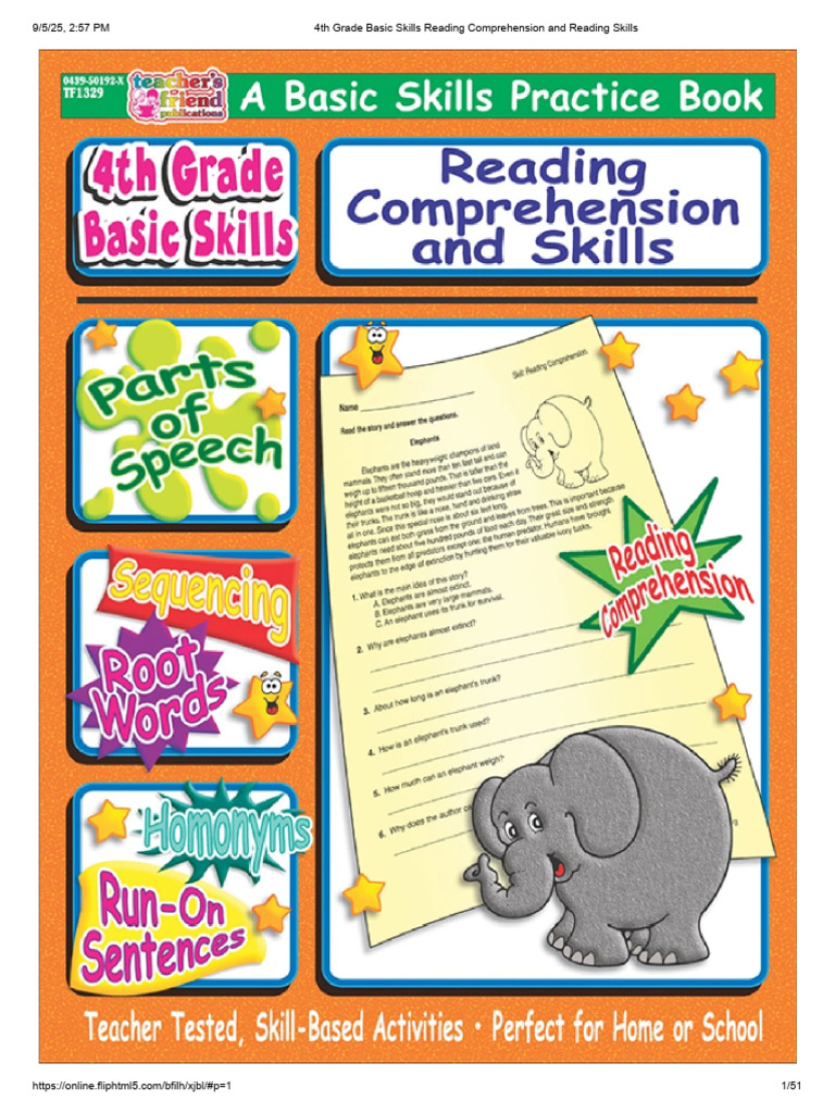 4th Grade Reading Comprehension Skills | PDF | Linguistics | Orthography