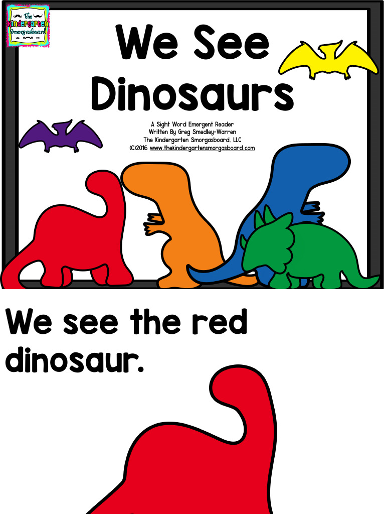 We See The Dinosaurs Emergent Reader | PDF | Digital Millennium ...