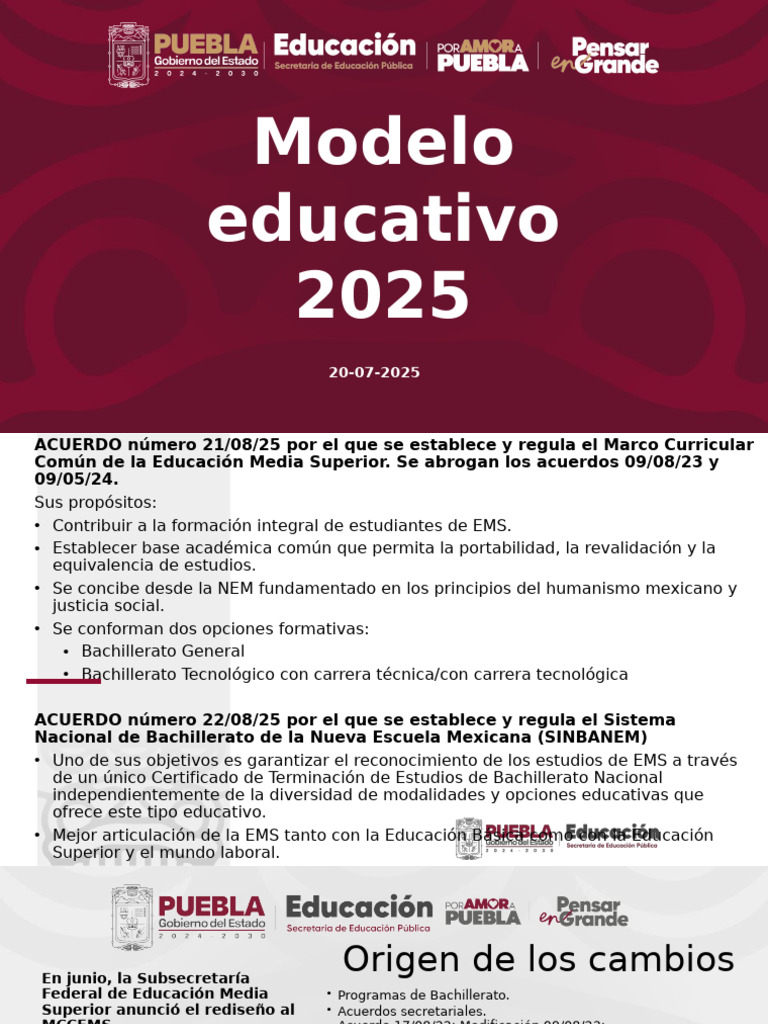 Presentación-MODELO EDUCATIVO 2025 MCCEMS | PDF | Evaluación | Plan de estudios
