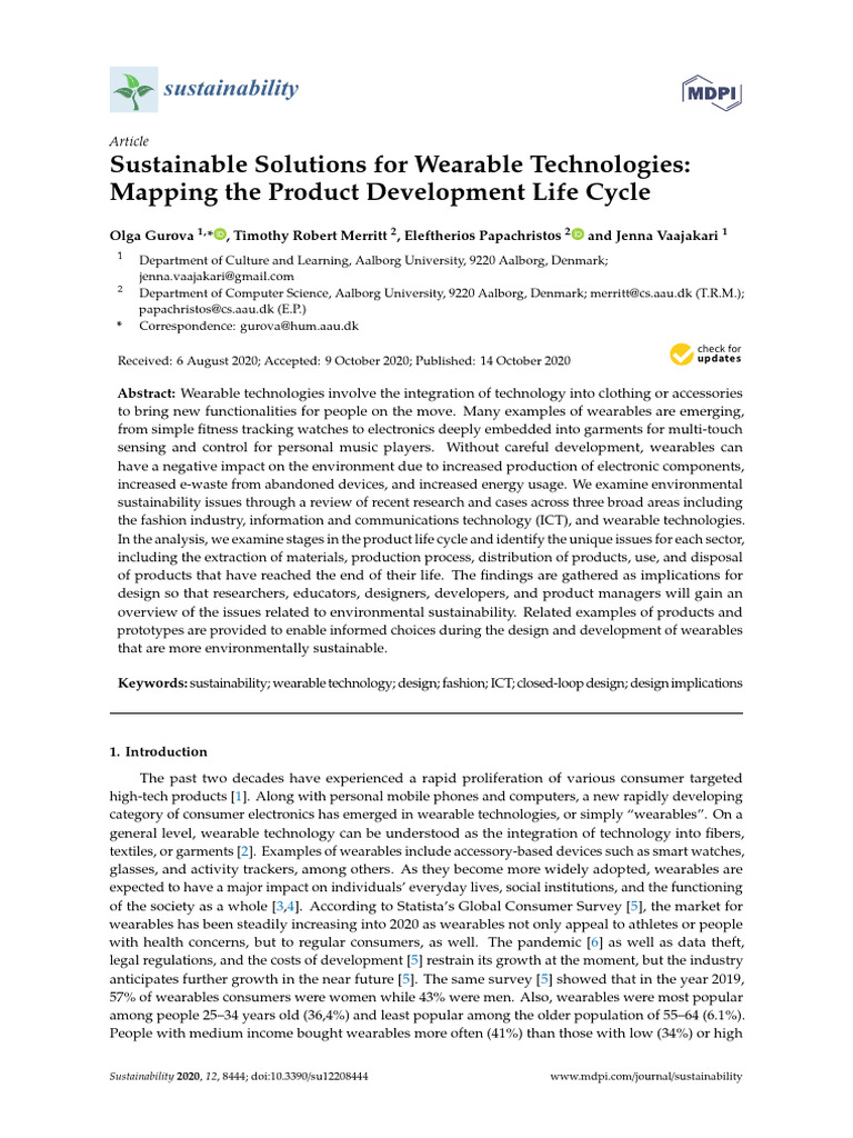Sustainable Solutions For Wearable Technologies | PDF | Wearable ...