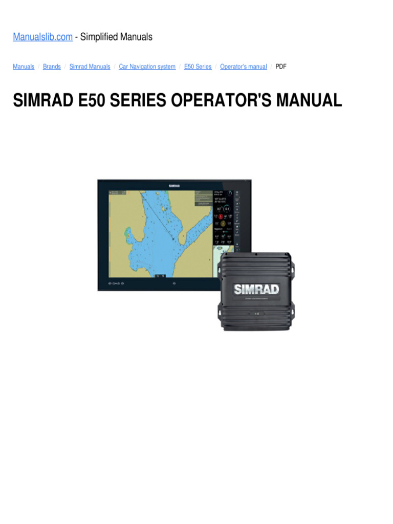 Simrad E50 Series Operator Manual | PDF