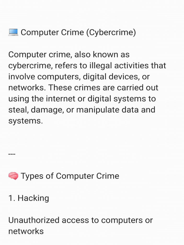 Computer Crime | PDF