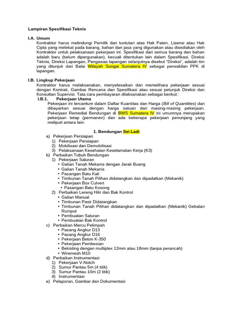 03. Lampiran Spesifikasi Teknis | PDF