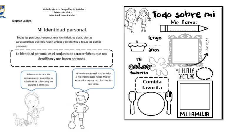 Identidad Personal en Primer Año Básico | PDF