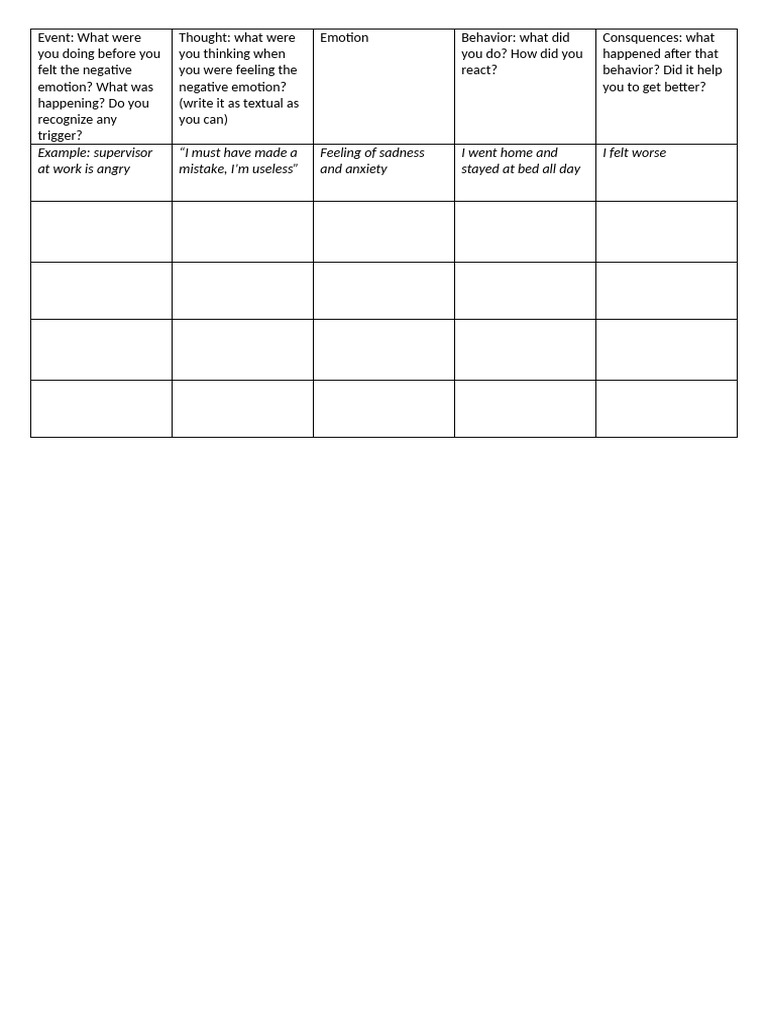 Emotion Worksheet | PDF