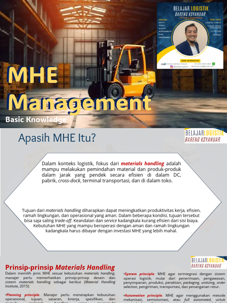 Pengantar MHE dan Forklift dalam Logistik | PDF