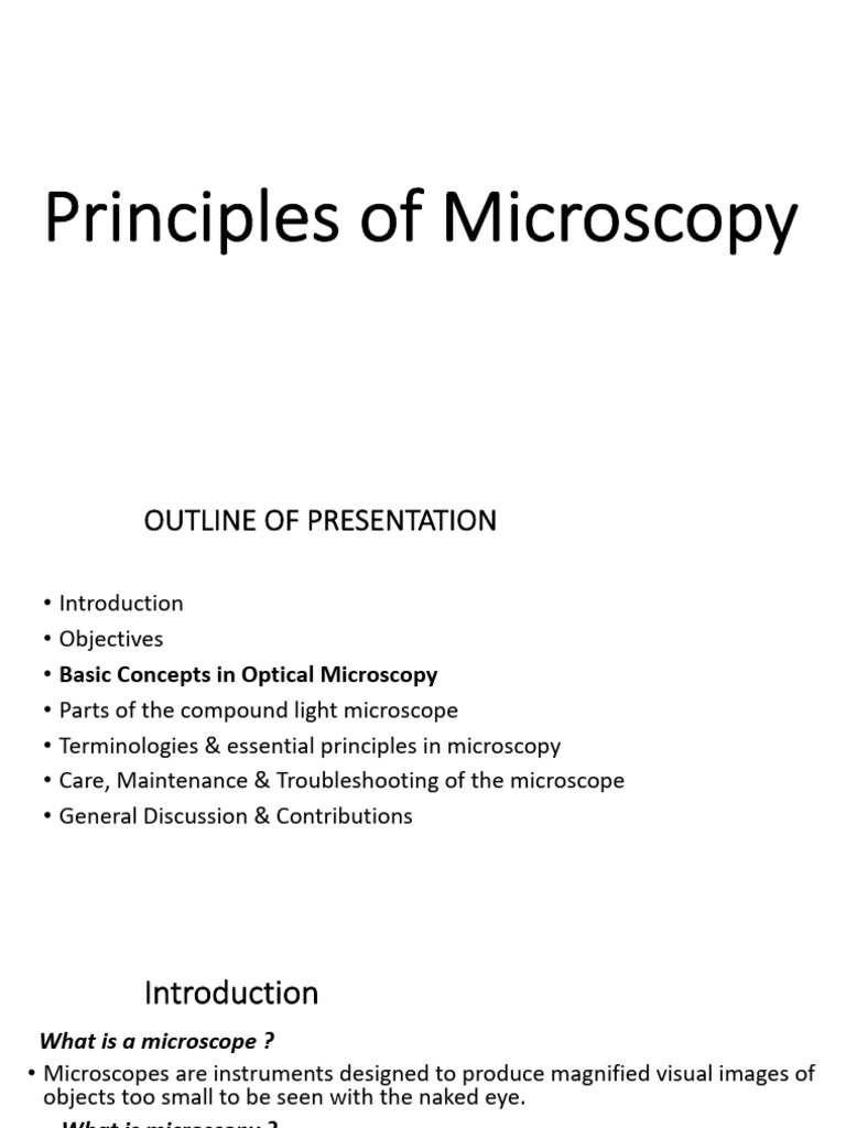 Principles of Microscopy - PDF - SJ | PDF | Angular Resolution | Microscope
