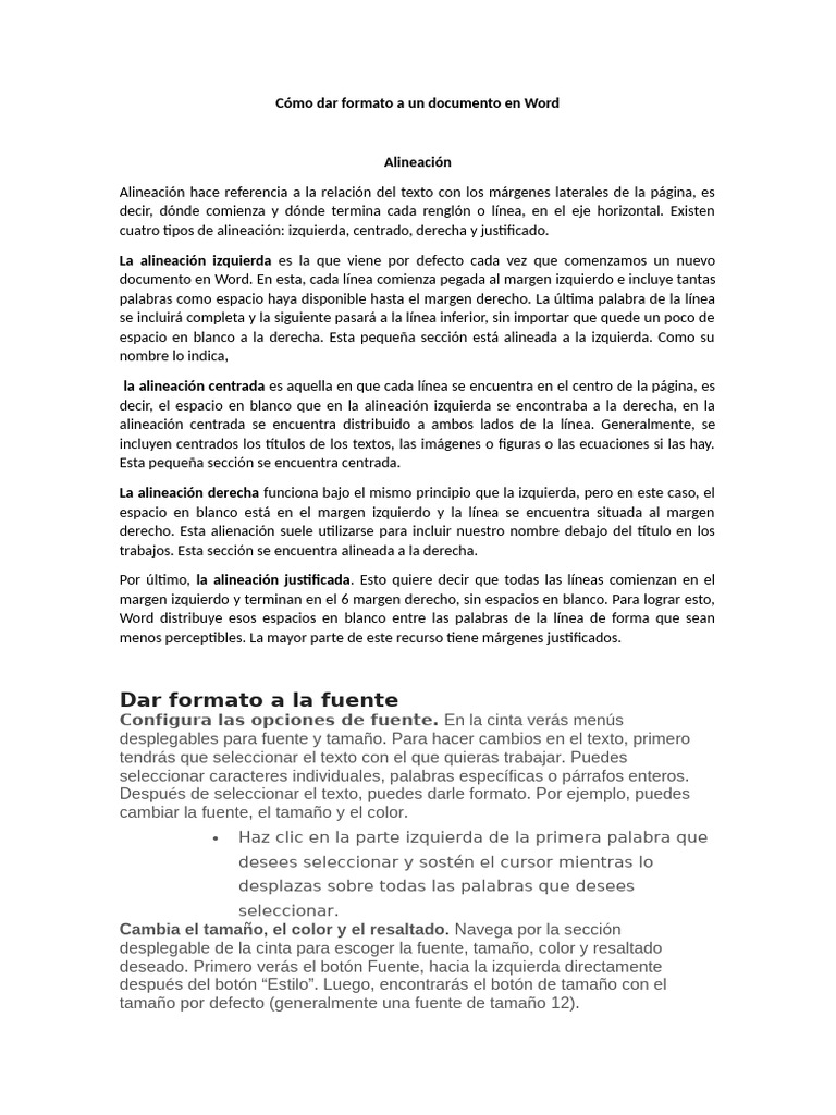 Formato de documentos en Word: Guía básica | PDF | Microsoft Word