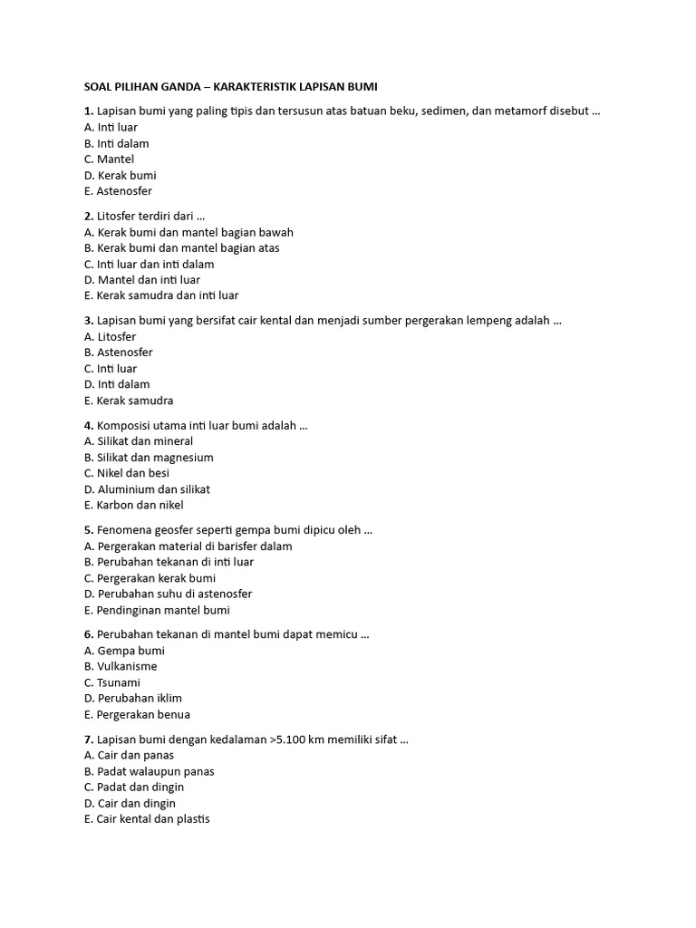 Soal Pilihan Ganda | PDF