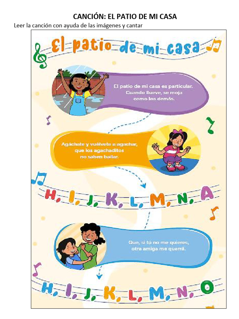 Canción El Patio de Mi Casa y Cucu Cucu Cantaba La Rana | PDF