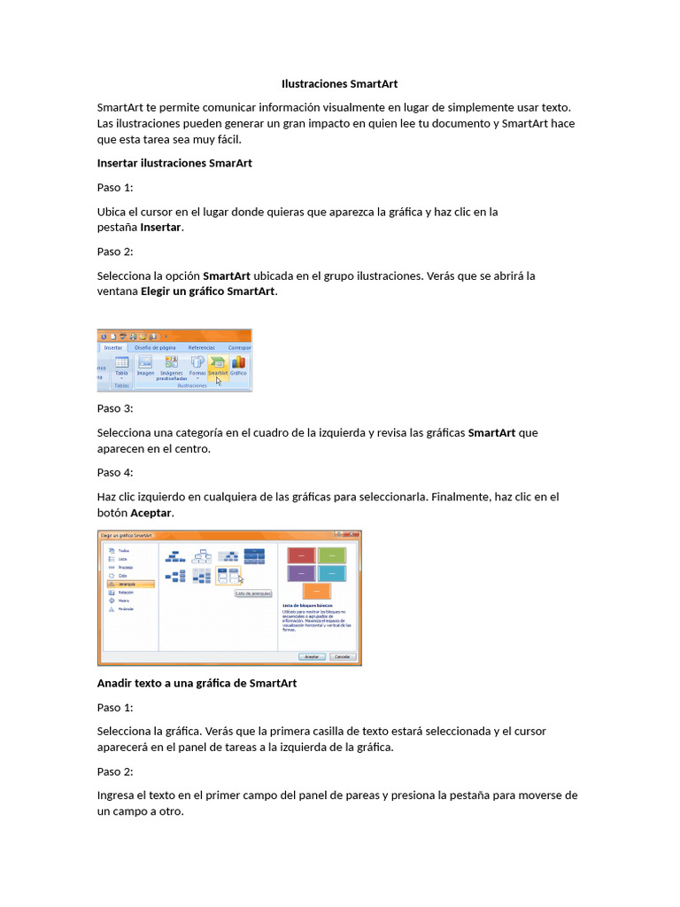 Ilustraciones SmartArt | PDF | Botón (Computación) | Software