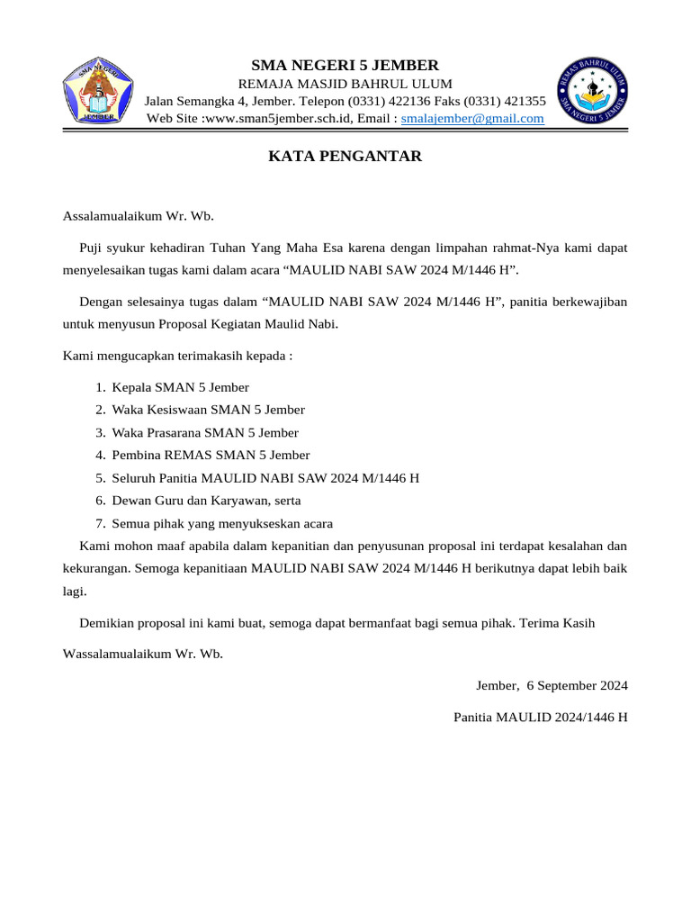 PROPOSAL MAULID NABI SAW 2024_1446 H 1 | PDF