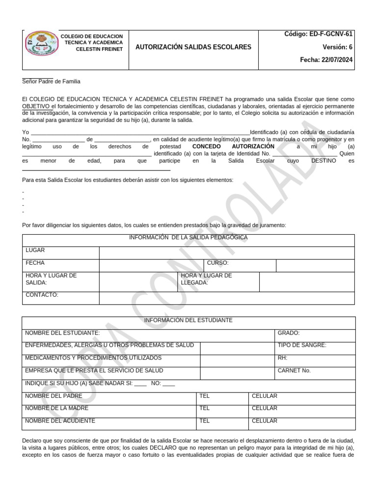 Documento Salida Peda | PDF