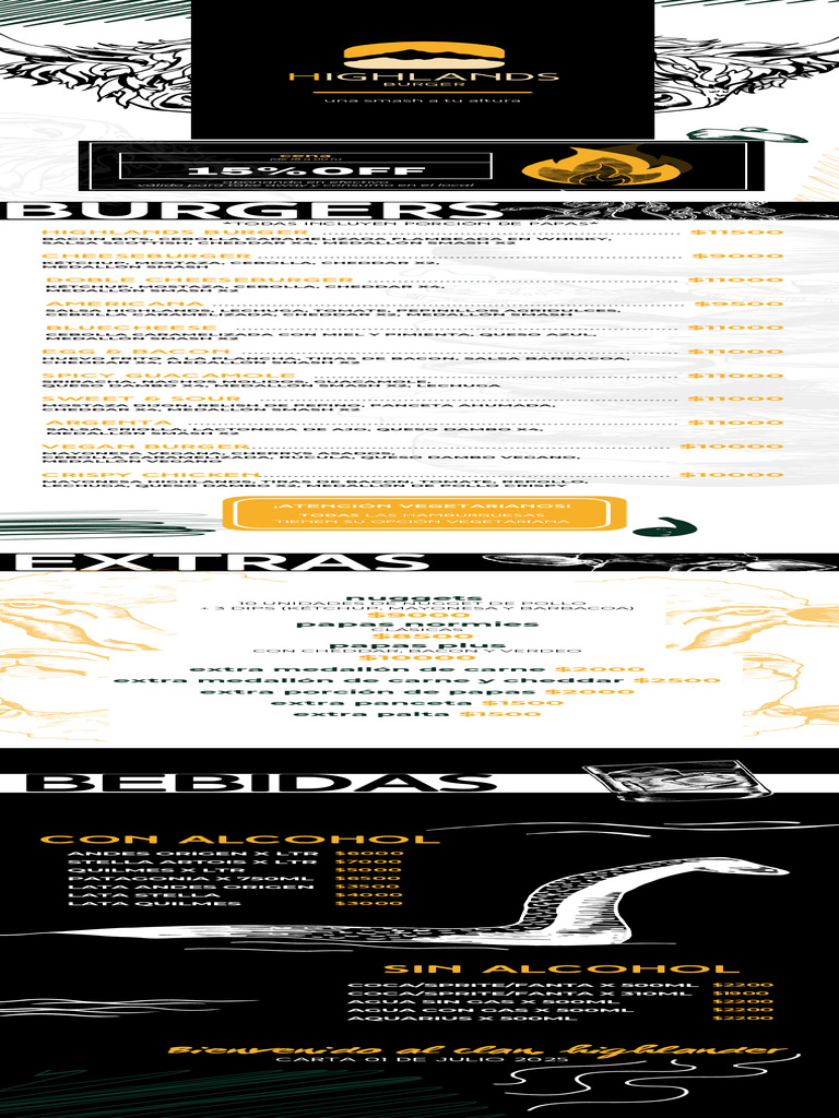 Menú Highlands 0107 | PDF | Ingredientes de comida | Condimentos