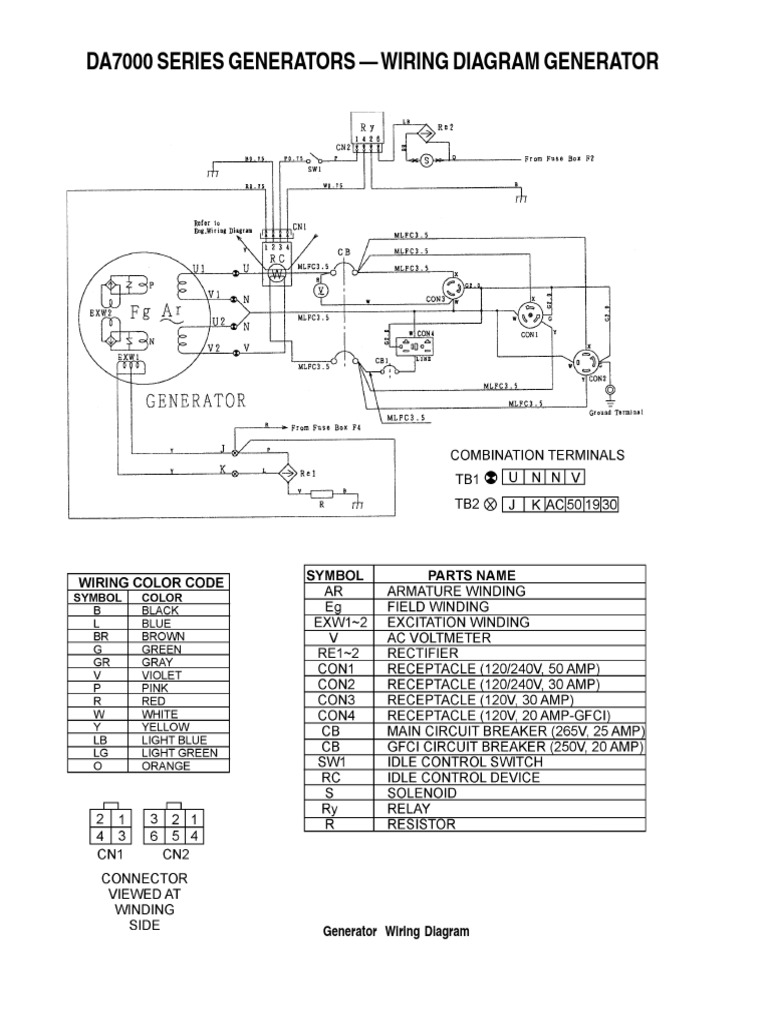 DA7000 Series Generator Wiring Diagrams | PDF