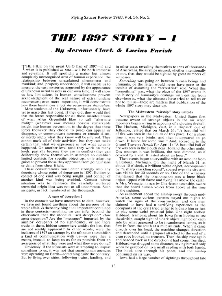 Jerome Clark & Lucius Farish - The 1897 Story Flying Saucer Review Vol ...