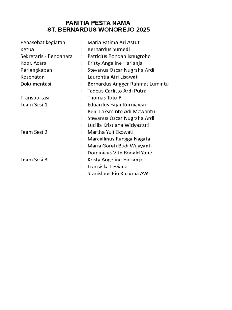 003.RAB-Rundown Pesta Nama.xlsx - Panitia-1 | PDF