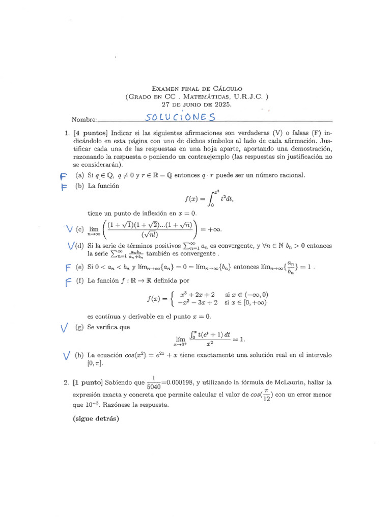 Soluciones Examen 27 Junio 2025 | PDF