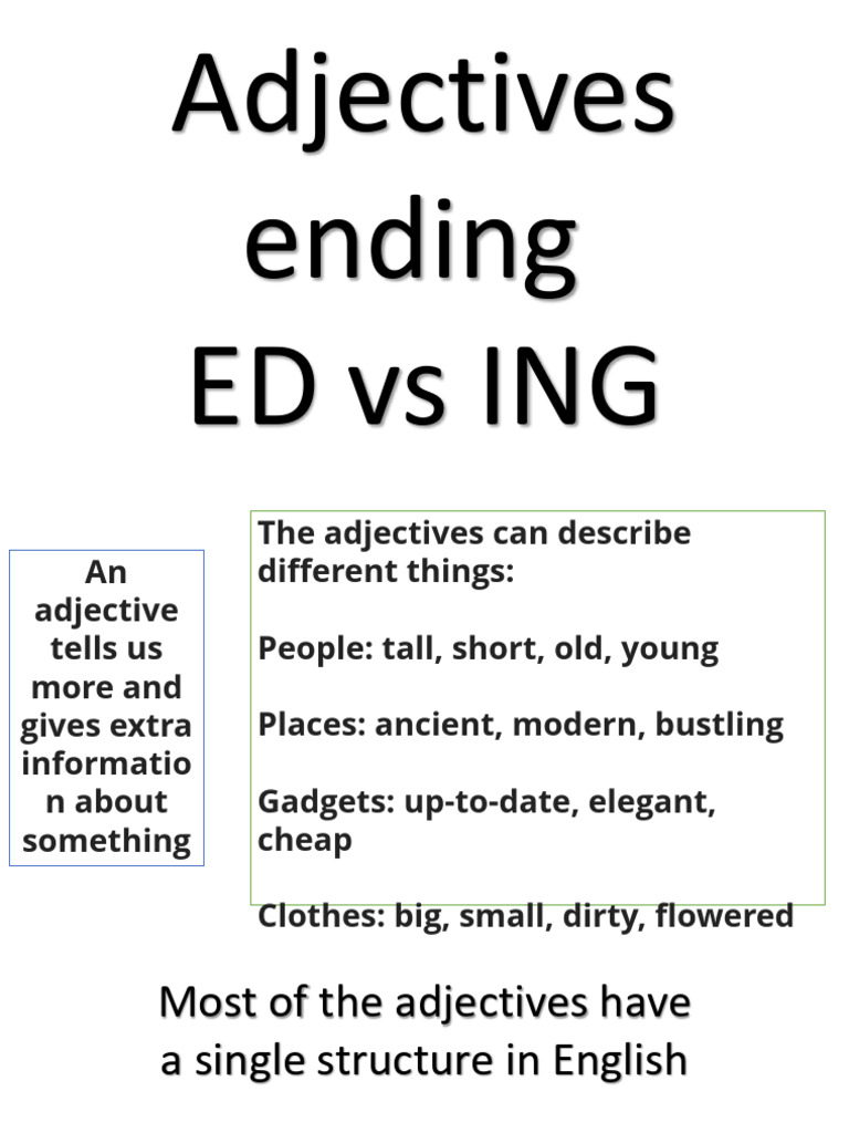 Adjectives Ending ED vs ING | PDF
