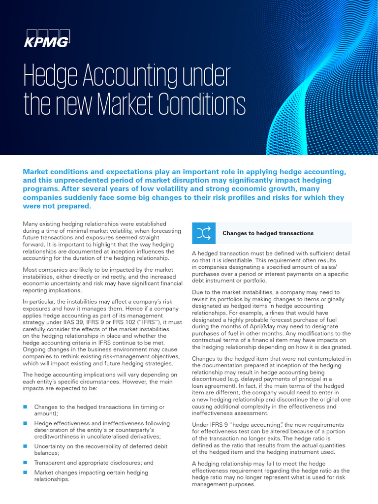 Ie Hedge Accounting Under The New Market Conditions | PDF | Hedge ...