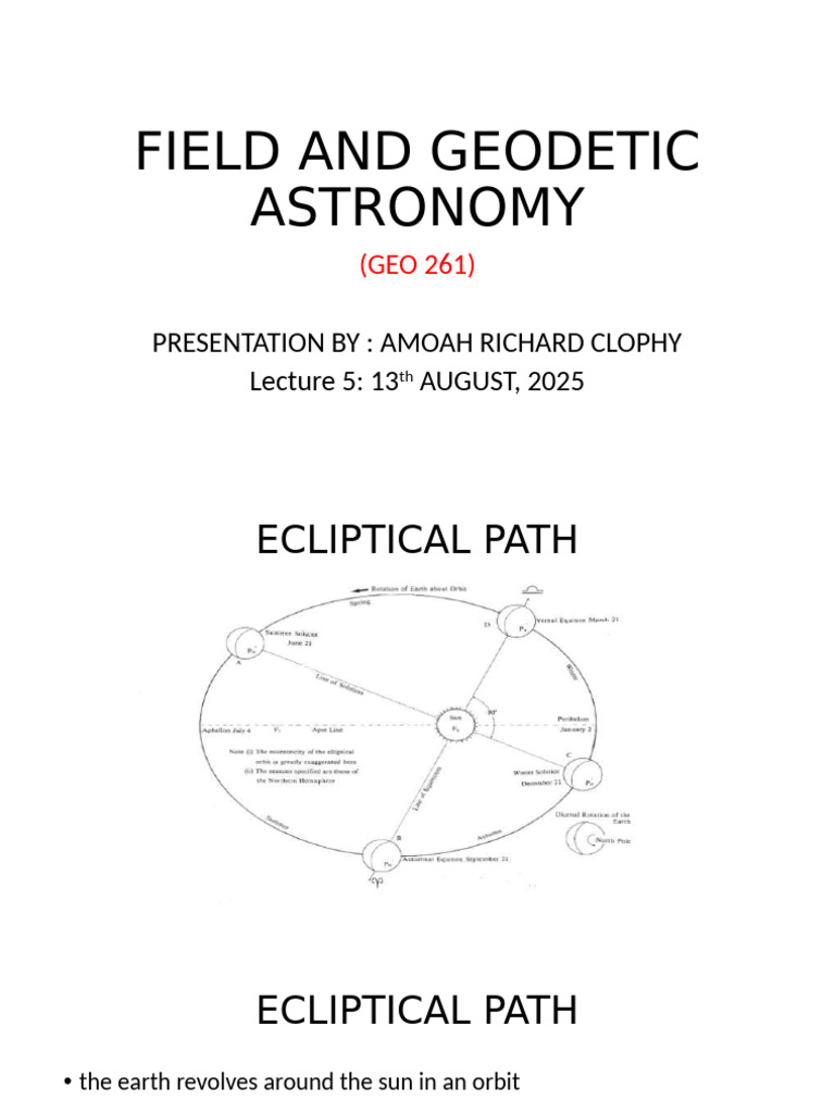 Field Astronomy | PDF | Earth | Astrometry