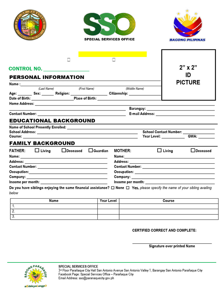 Application Form 1st Semester 2025 | PDF