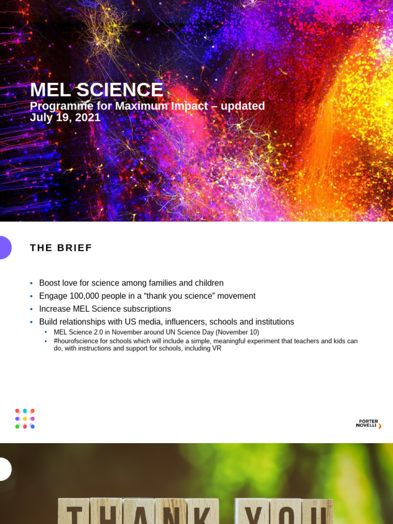 MEL Science's "Thank You Science" Initiative | PDF | Behavior | Science
