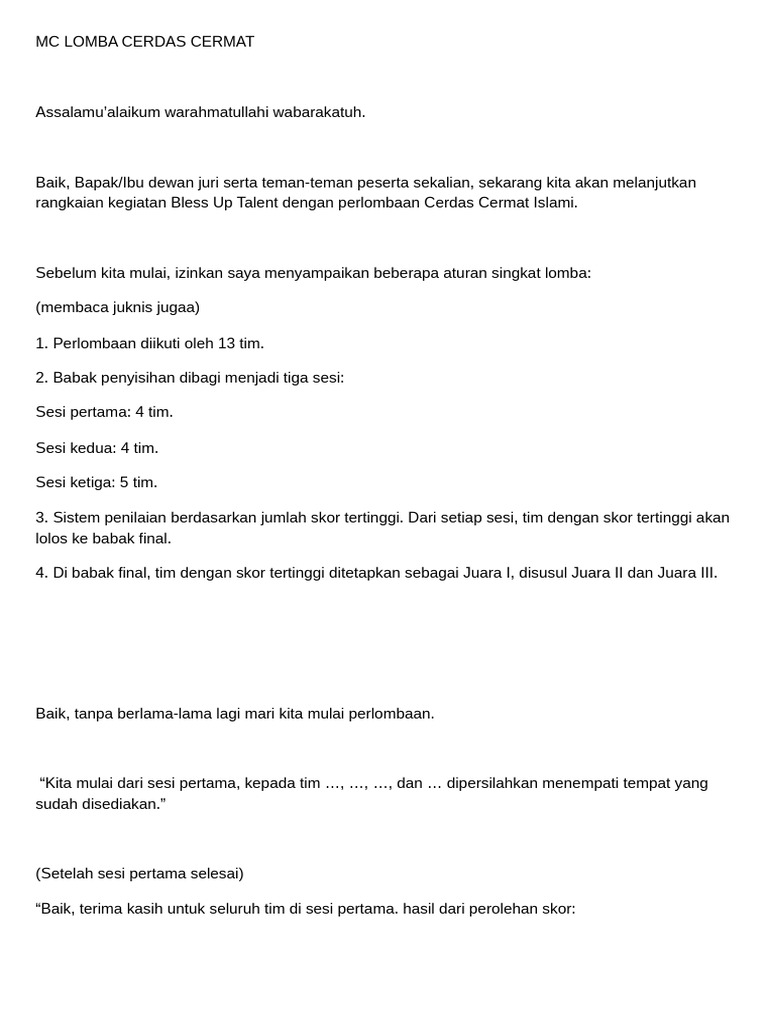 MC Lomba Cerdas Cermat - 20250905 - 100919 - 0000 | PDF
