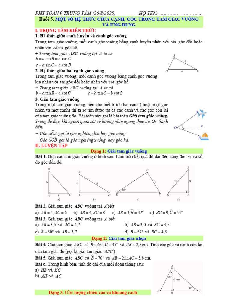 B8 PHT Toán 9 | PDF