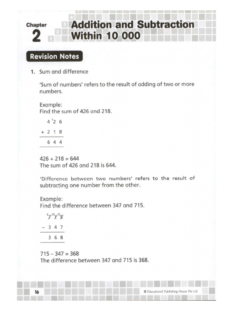 Addition and Subtraction Within 10000 | PDF