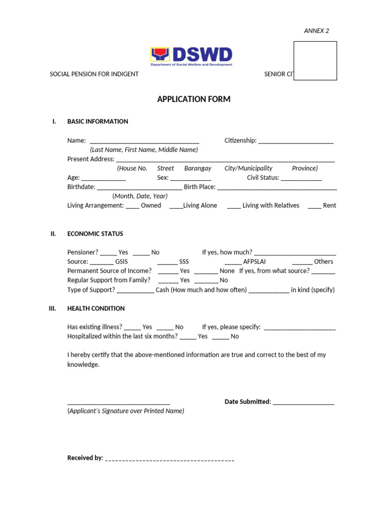 Application Form Annex 2 | PDF