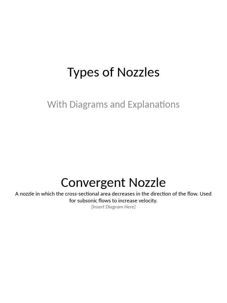 Types of Nozzles with Diagrams | PDF