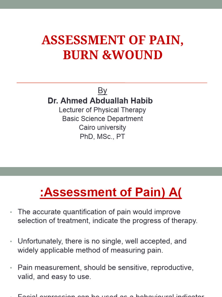 Pain, Burn and Wound Assessment | PDF | Burn | Pain