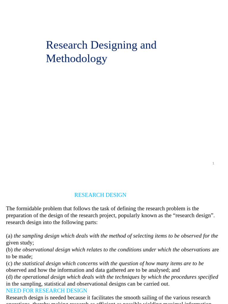 Research Design and Methodology Overview | PDF | Phases Of Clinical ...