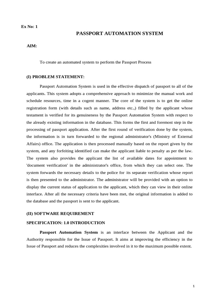 Passport Automation System Overview | PDF | Java (Programming Language) | Databases