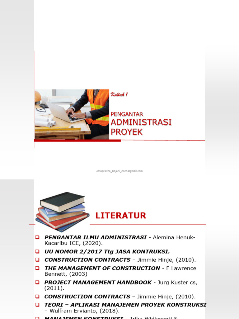 Kuliah 1 Pengantar Administrasi Proyek | PDF