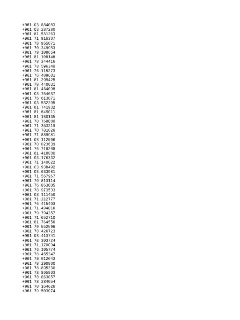 Random Lebanese Numbers | PDF