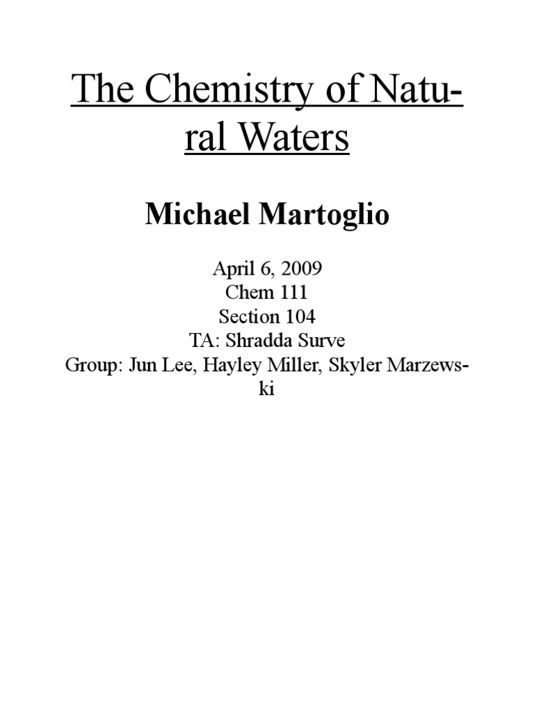 Water Hardness Testing Methods in Chem 111 | PDF | Magnesium | Physical ...