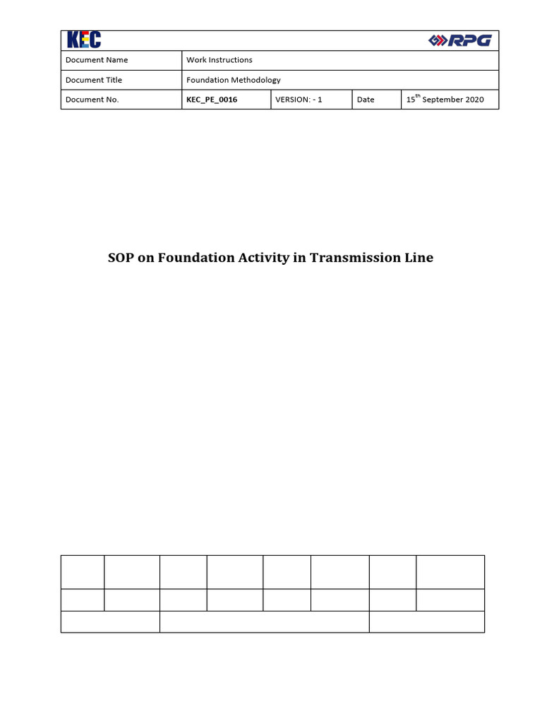 Foundation Methodology for Transmission Lines | PDF | Concrete ...