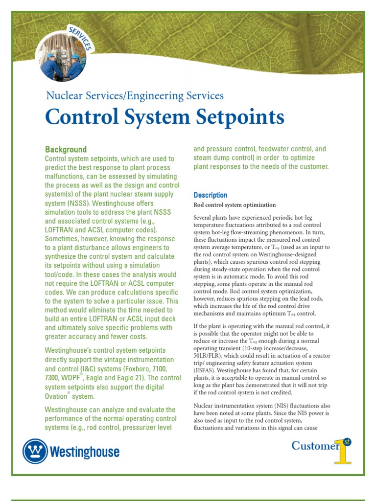 Control System Setpoints: Nuclear Services/Engineering Services | Download Free PDF | Control ...