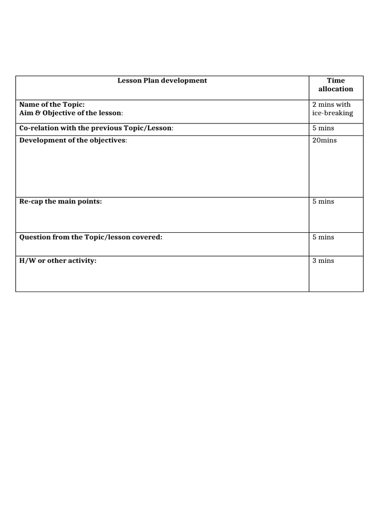Effective Lesson Plan Structure Guide | PDF