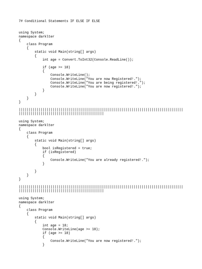 7# Conditional Statements If ELSE If ELSE | PDF | Namespace | Computer Programming