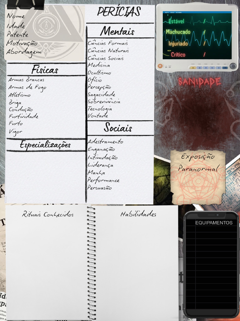 Ficha RPG Interativa Pericias | PDF
